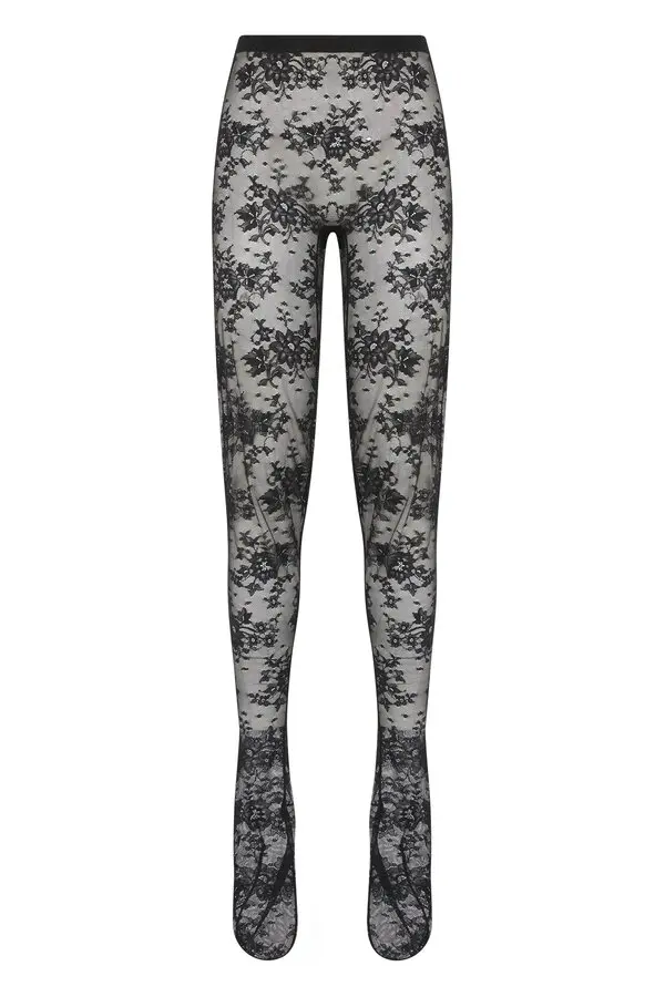 Balenciaga Floral Lace Stockings - Grey