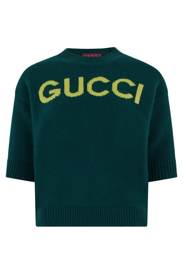 Gucci Logo Wool Sweater - Green