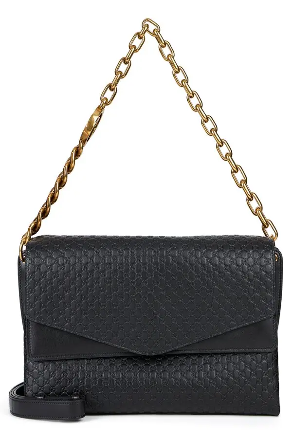 Gucci Gg Emblem Medium Tote Bag In Gg Fabric - Black