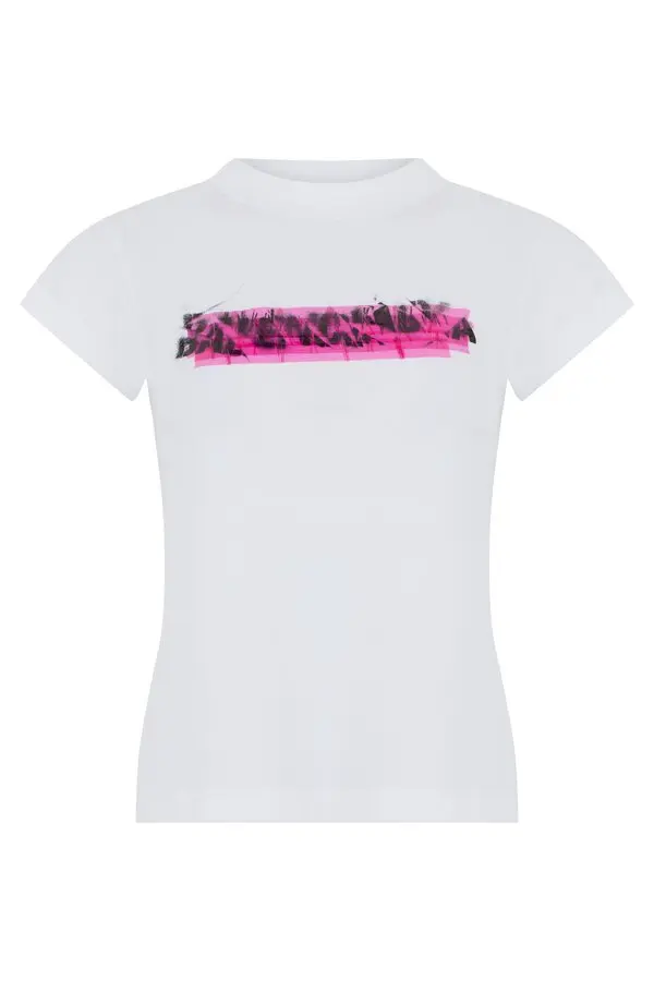 Balenciaga Modern Cut Cotton T-shirt For Her Short Sleeve - White