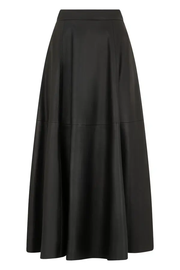 Raquel Diniz High-waisted Midi Leather Skirt - Black