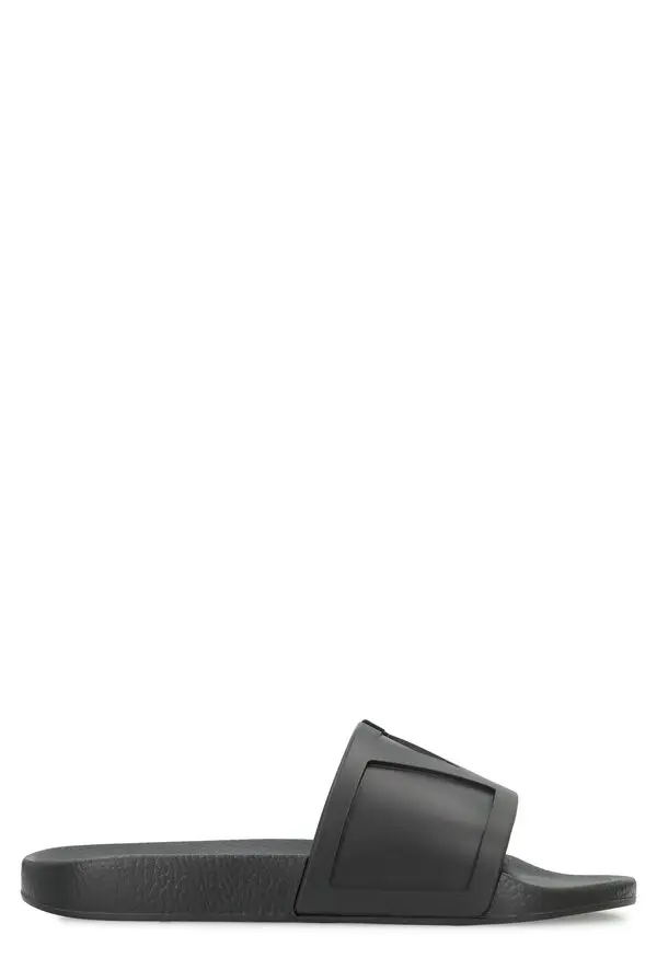 Valentino Garavani Rubber Slide Sandals - Black