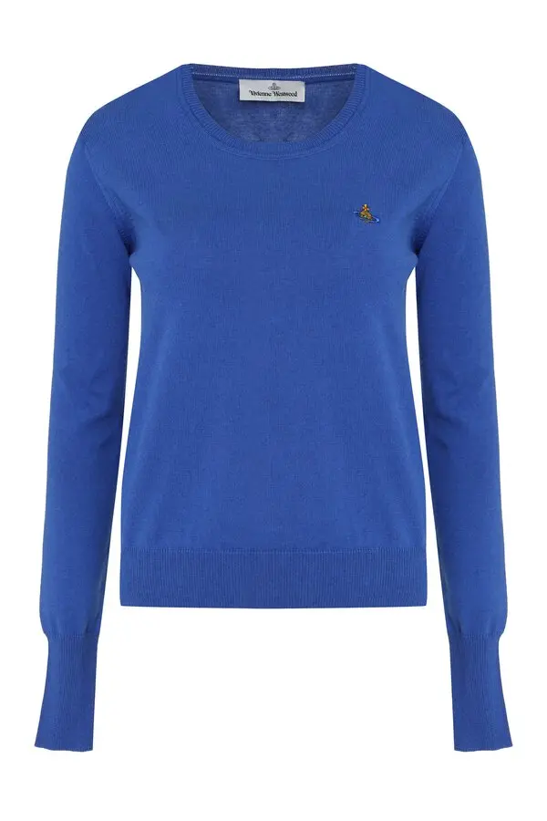 VIVIENNE WESTWOOD Cotton Cashmere Crewneck Jumper - Blue