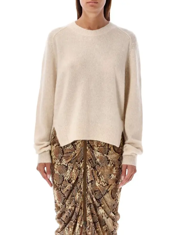 Isabel Marant Étoile Lylia Long Sleeve Crew-neck Sweater - Beige