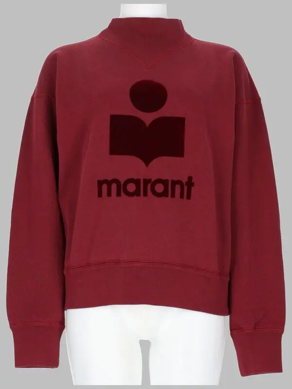 MARANT ETOILE High Neck Sweatshirt With Logo - Bordeaux