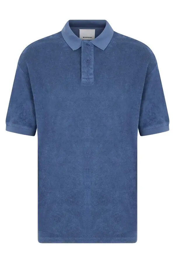 MARANT Short Sleeve Polo With Classic Collar - Light Blue