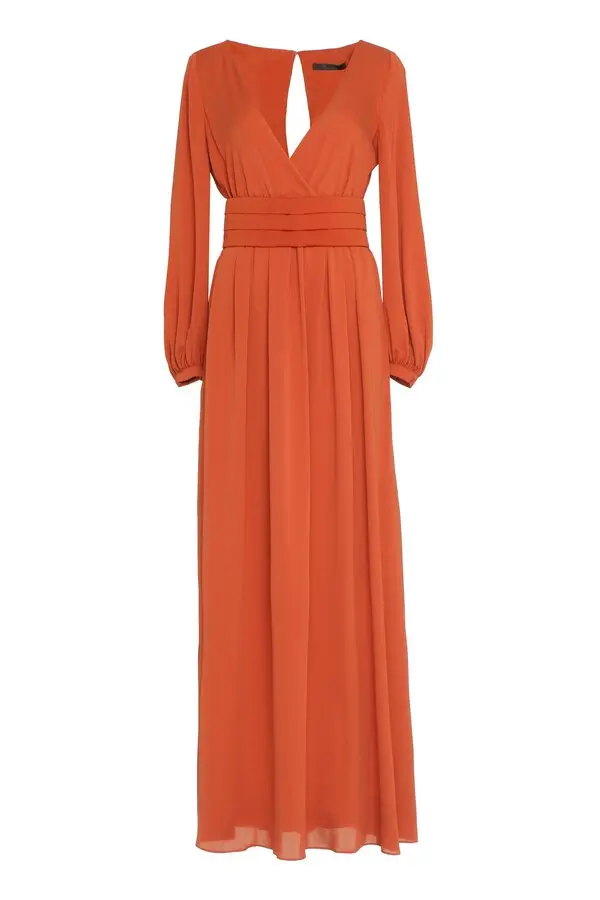 Max Mara Tasca Silk Maxi Dress - Burnt