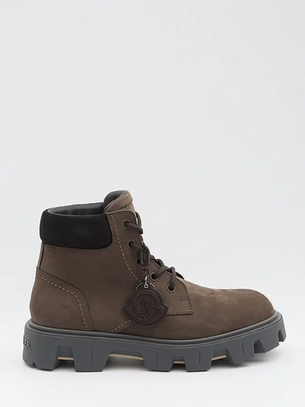 Moncler Peak City Nubuck & Suede Lace-up Boots - Brown