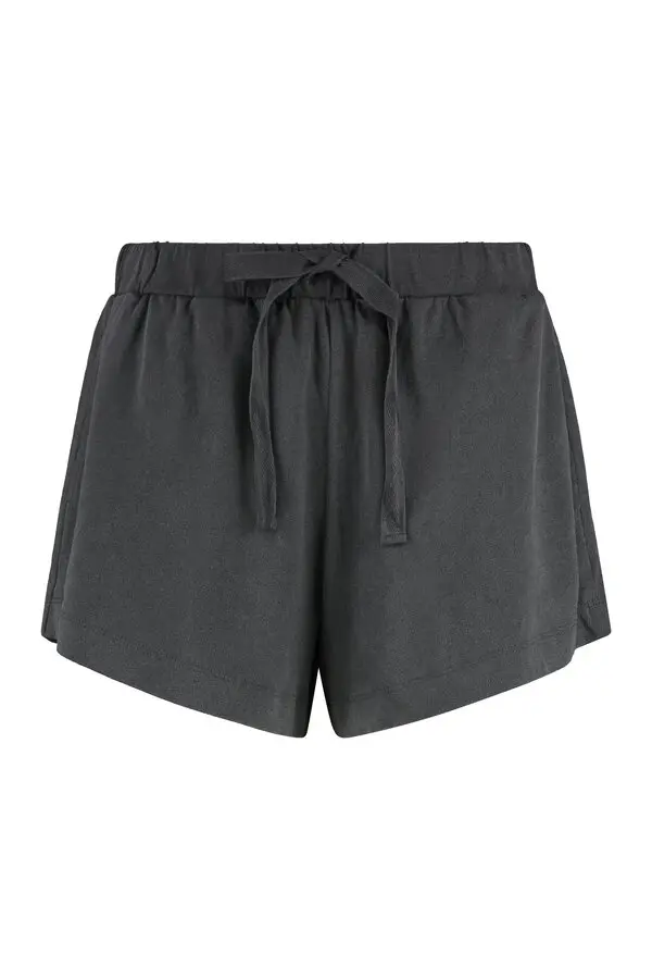 The Great. Cotton Drawstring Shorts - Grey