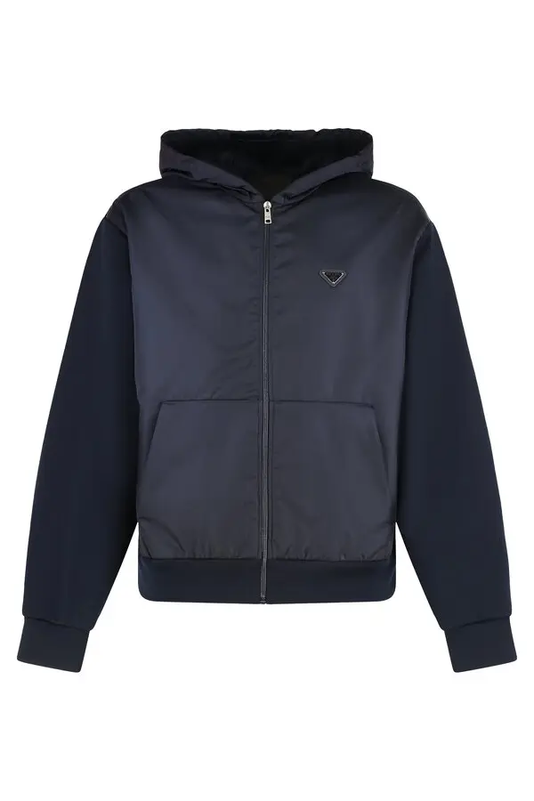 Prada Technical Cotton And Re-nylon Hoodie