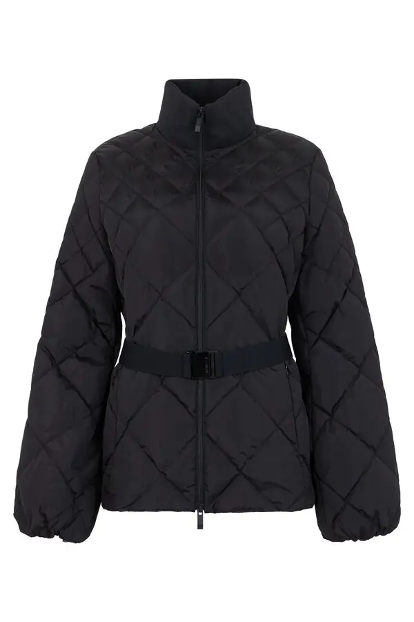 Moncler Wineck Hooded Geometric-quilted Short Down Jacket - Black