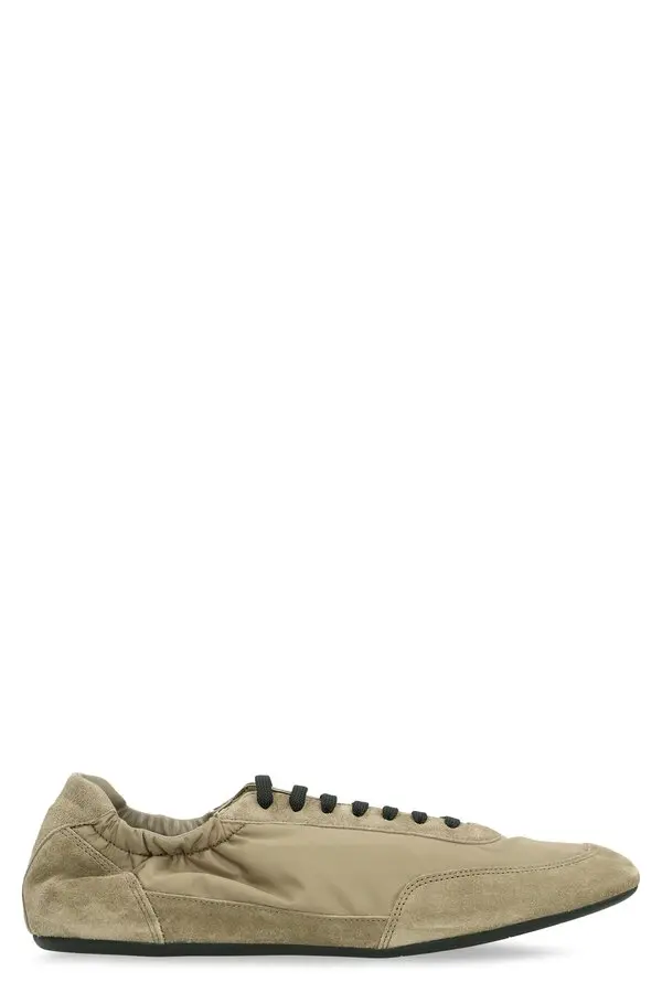 Prada Re-nylon And Suede Elasticized Sneakers - Khaki