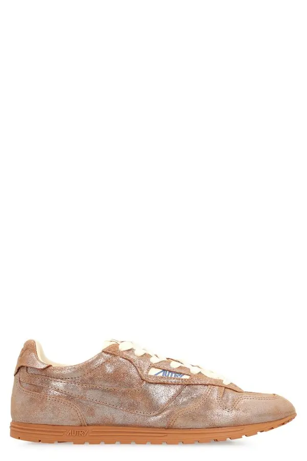 AUTRY Glitter Suede Low-top Sneakers - Brown