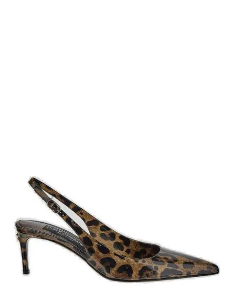 Dolce & Gabbana Leopard-print Slingback Pumps