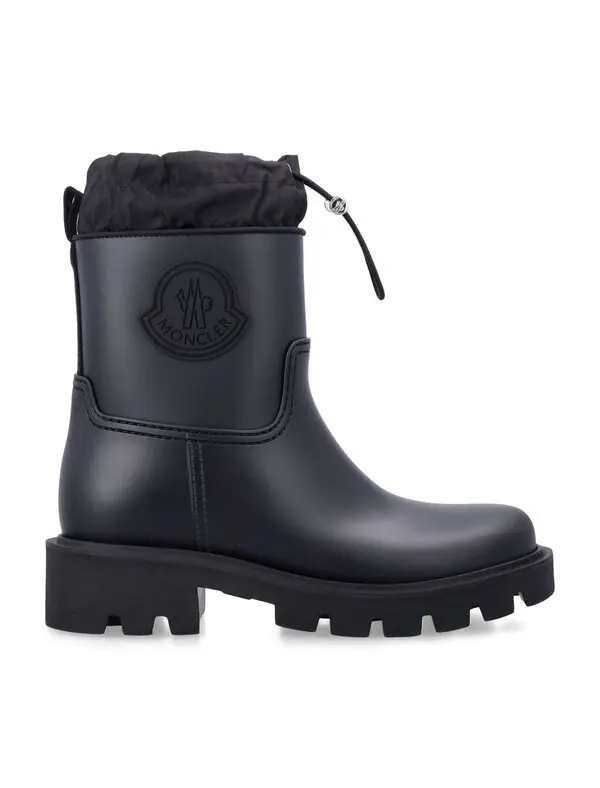Moncler Waterproof Ankle Boots With Drawstring Cuff And Lug Sole - Nero