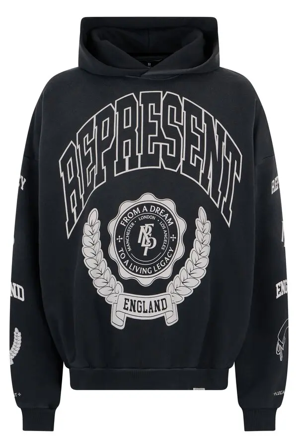 REPRESENT Legacy Crest Hoodie Fw25 - Black