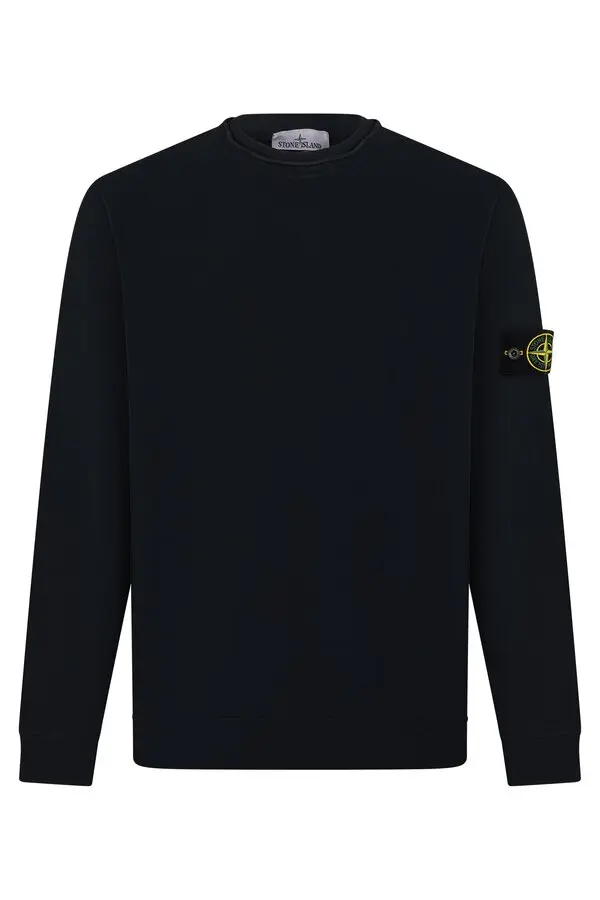 Stone Island Crewneck Cotton Sweatshirt With Logo Patch