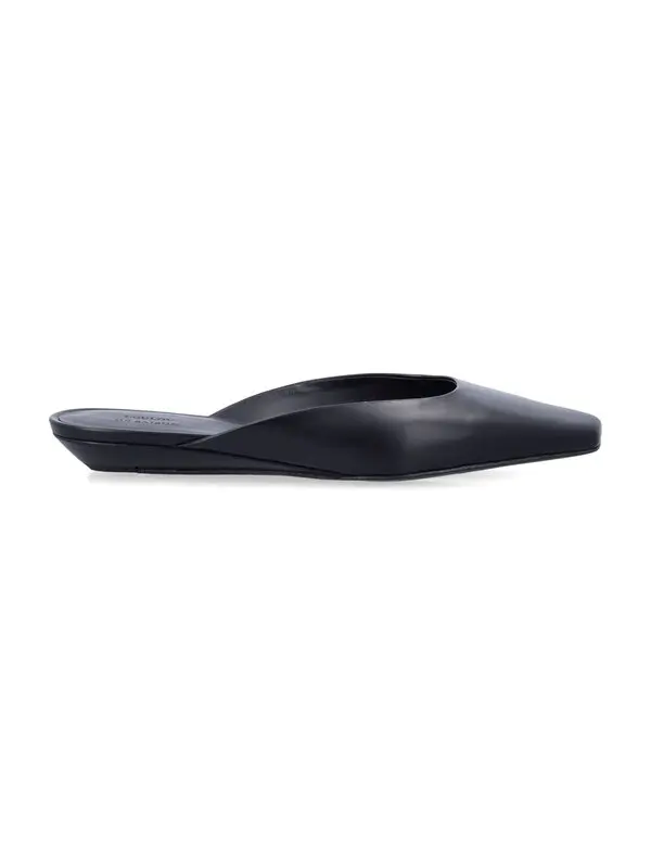 LOULOU Diane Calf Leather Mule Flats