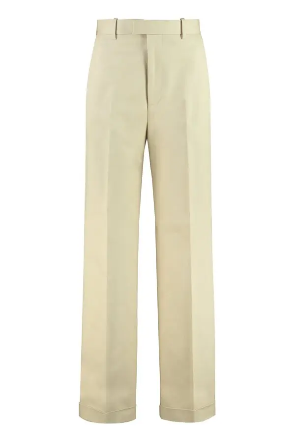 Bottega Veneta Cotton Palazzo Trousers - Sand