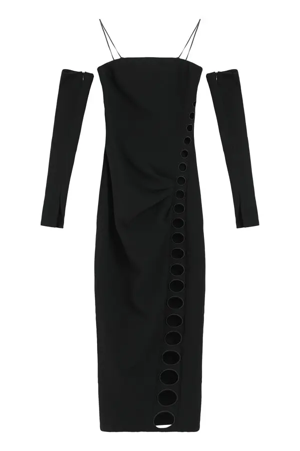 Cult Gaia Off-shoulder Midi Dress With Cut-out Detailing - Black