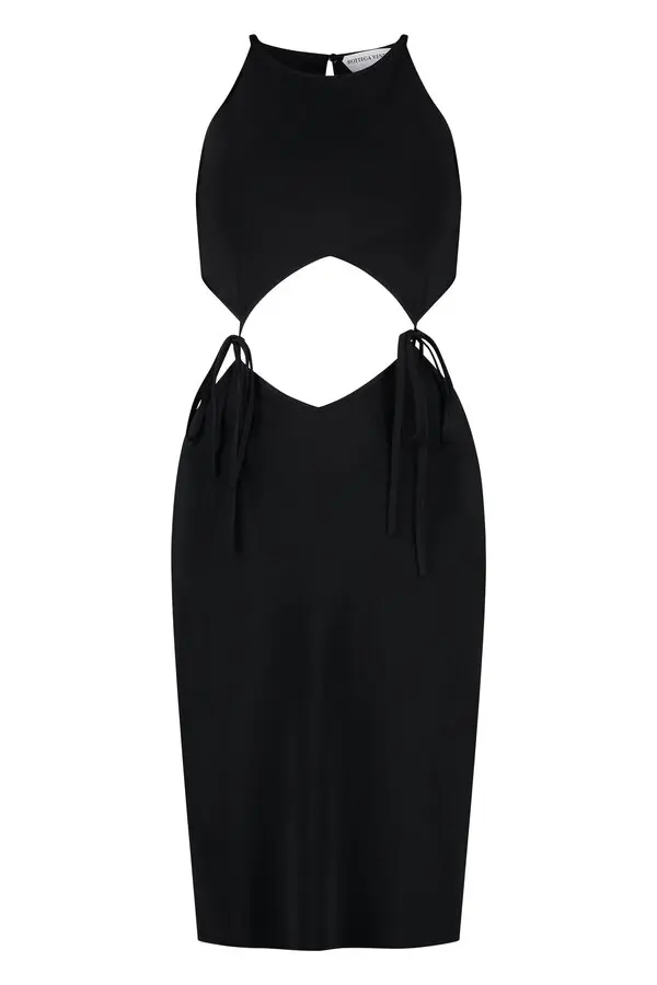 Bottega Veneta Cut-out Mini Dress With Lace Detail - Black