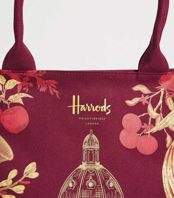 Harrods House Of Grocery Tote Bag - Burgundy