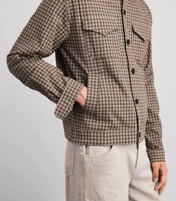 Oliver Peoples Stretch-cotton Check Witley Overshirt