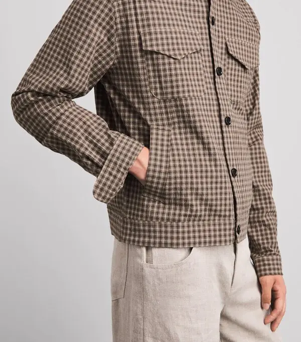 Oliver Peoples Stretch-cotton Check Witley Overshirt