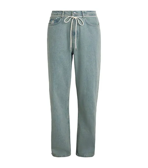 ABOUT:BLANK Shoelace Belt Wide-leg Jeans - Blue