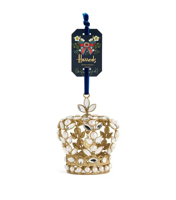 Harrods Embellished Crown Tree Decoration - Gold