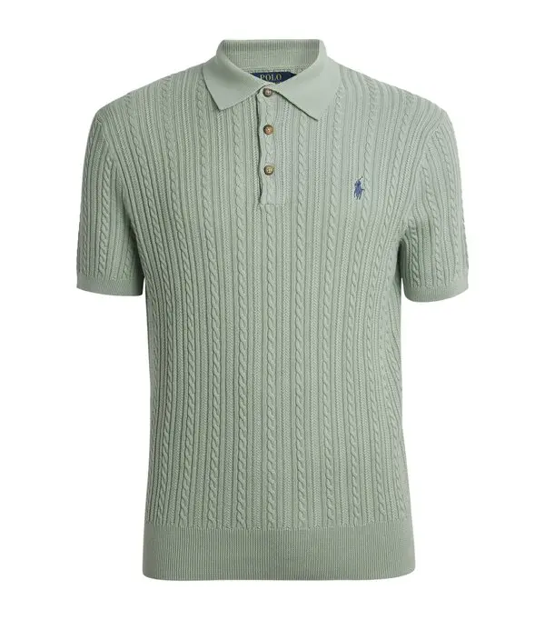 Polo Ralph Lauren Cotton Cable-knit Polo Shirt - Green