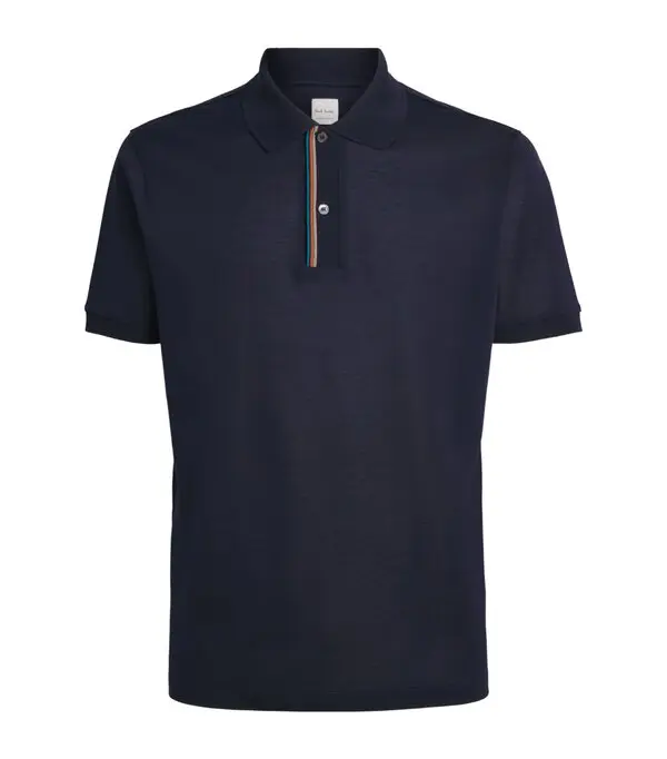 Paul Smith Cotton Artist Stripe Polo Shirt - Navy
