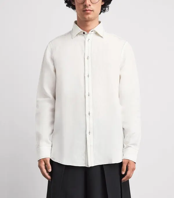 Paul Smith Linen Contrast-stitch Shirt