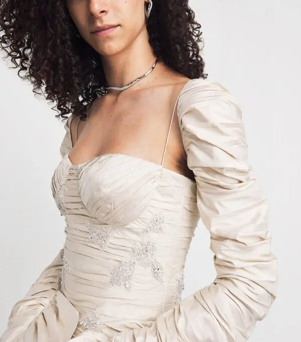 SANDRA MANSOUR Silk Embellished Daydream Gown