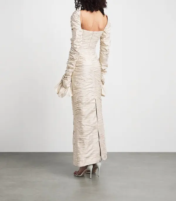 SANDRA MANSOUR Silk Embellished Daydream Gown