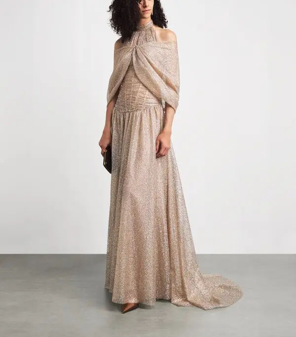 SANDRA MANSOUR Glitter Haze Gown