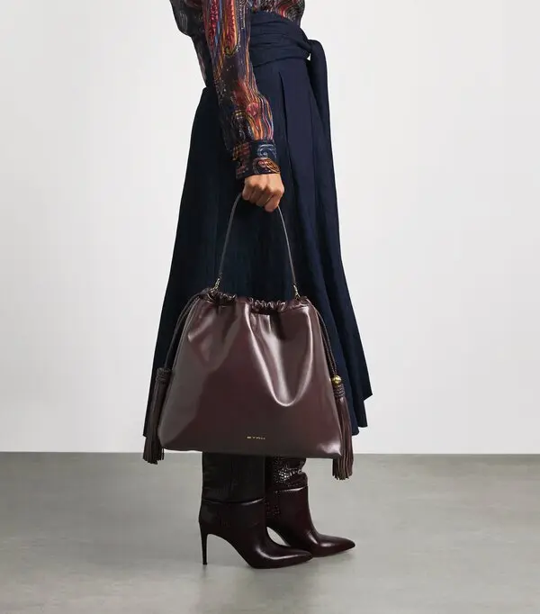 Etro Leather Tassel Shoulder Bag