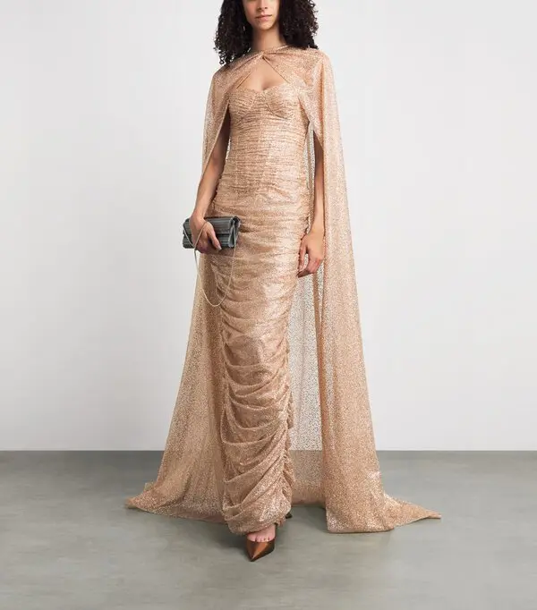 SANDRA MANSOUR Glitter Veil Of Light Gown