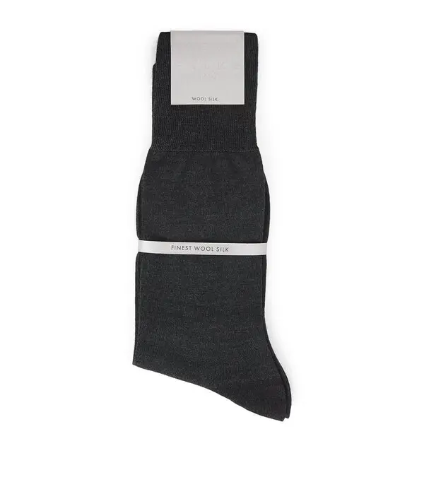 Falke Wool-silk-blend No.6 Socks - Grey