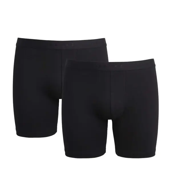 Falke Stretch-egyptian Cotton Boxer Briefs - Black