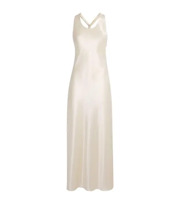 Almada Label Satin Zila Maxi Dress - Ivory