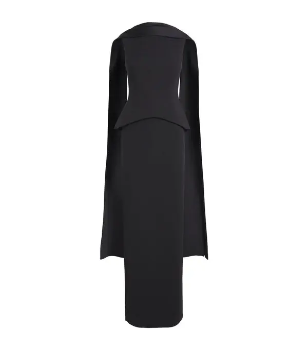 Solace London Cape Annie Maxi Dress - Black