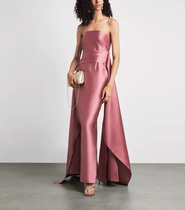 Solace London Satin Strapless Elara Gown