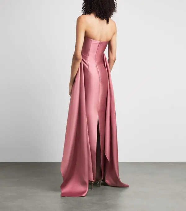 Solace London Satin Strapless Elara Gown