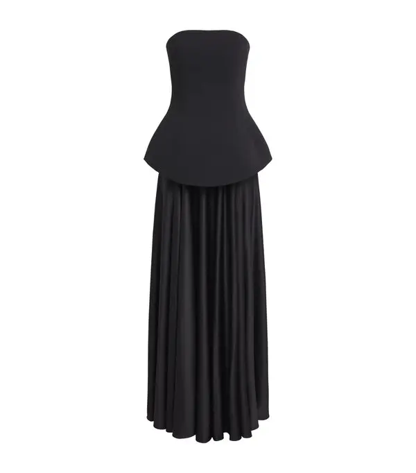 Solace London Peplum Oriana Maxi Dress - Black