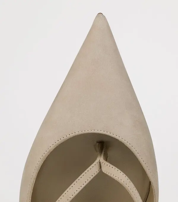 CHRISTIAN LOUBOUTIN Twistissimo Nubuck Leather Slingback Pumps 60 - Beige
