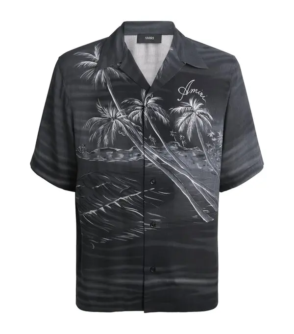 Amiri Palms Print Shirt - Black