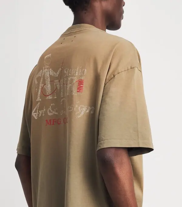 Amiri Cotton Studio Print T-shirt - Brown
