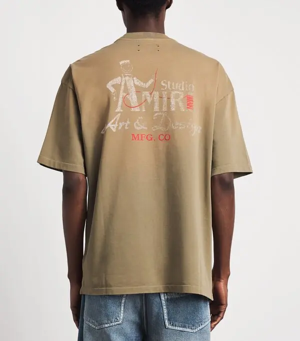 Amiri Cotton Studio Print T-shirt - Brown