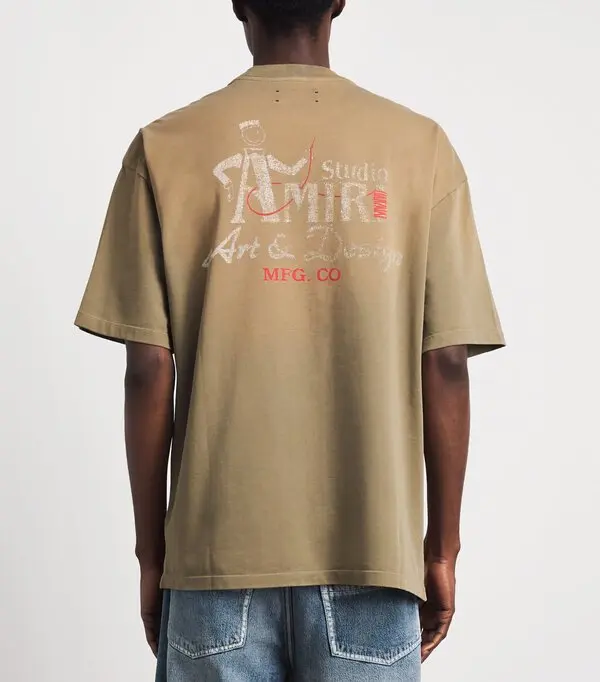 Amiri Cotton Studio Print T-shirt - Brown